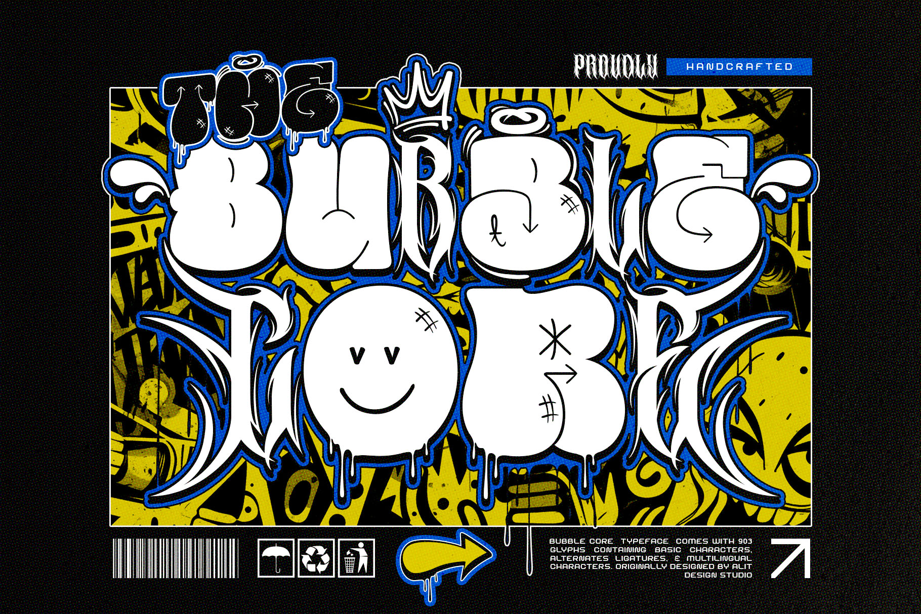 Bubble Core Graffiti Mix Metal Font